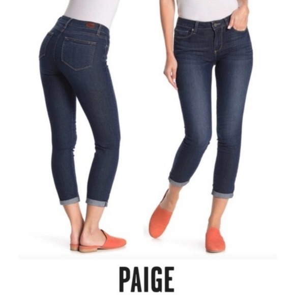 PAIGE | Jeans | Paige Dark Wash Kylie Crop Jeans Wrolled Hem | Poshmark